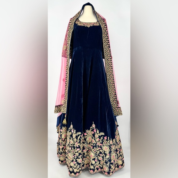 Dresses | Lehenga Choli Garba Navratri Royal Blue Pink And Gold ...